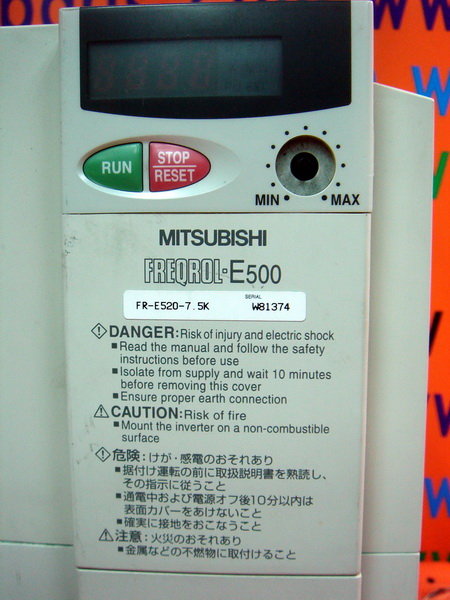 MITSUBISHI FR-E520-7.5K INVERTER POWER:7.5KW - 裕益科技自動化設備可程式編碼器PLC分散式控制系統DCS